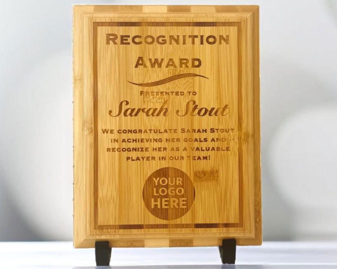 Real Bamboo Recognition Award Plaque Trophy, Recognition Gift, Trophies ...