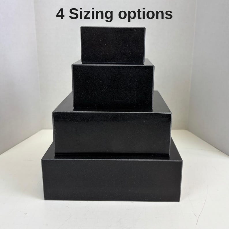 Black Marble Display Base With Center Mount Hole – Polished Stone ...