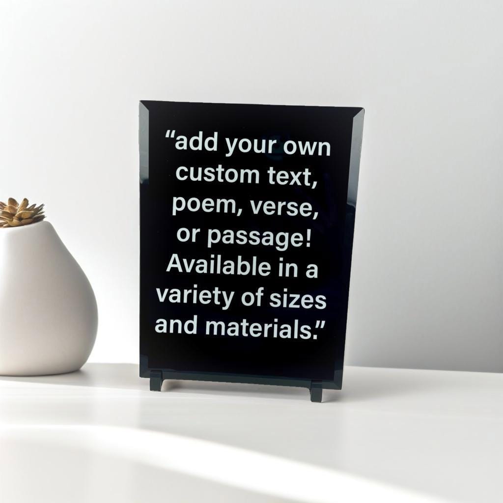 Motivational Quote Plaque, Bamboo Desk Sign, Fully Customizable Sign ...