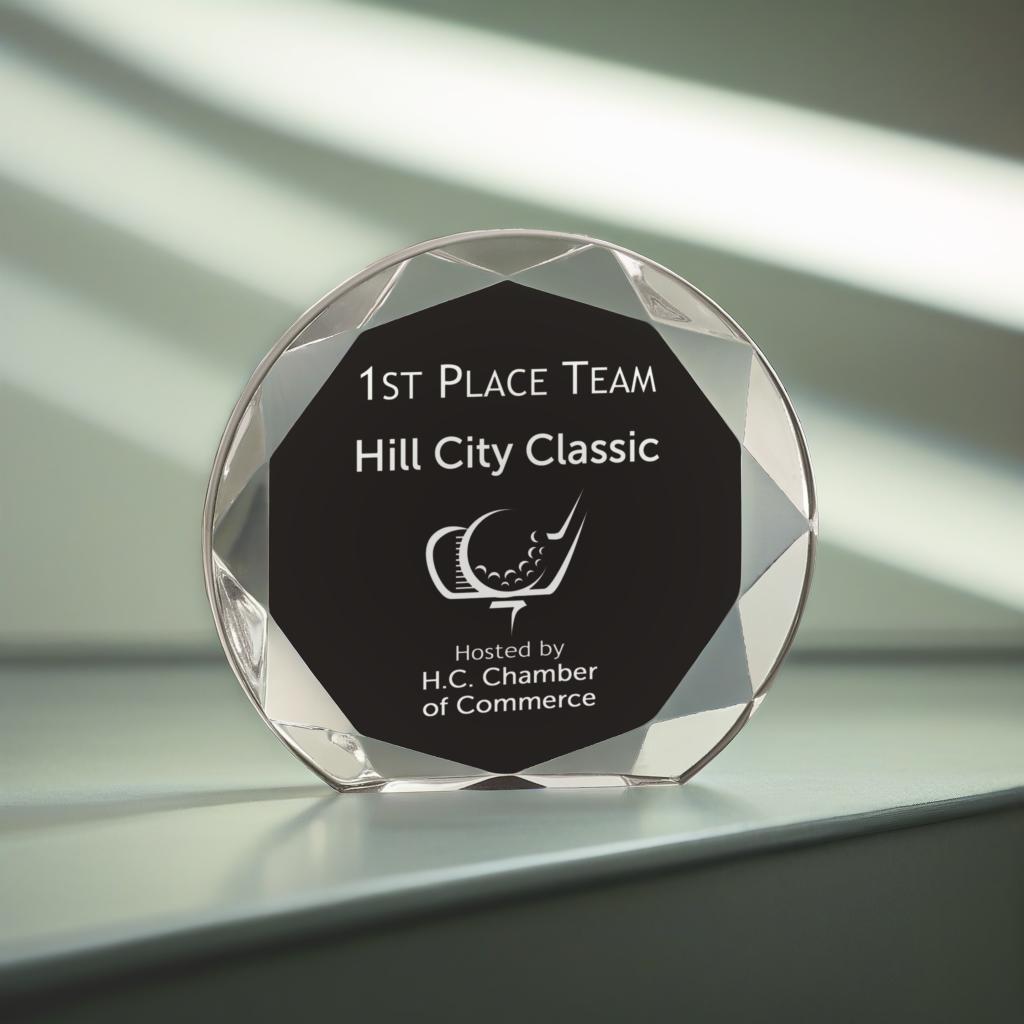 Acrylic Award Trophy Sunburst - 1 Inch Thick Clear Trophy for ...