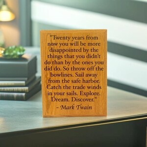 Personalized Book Quote Plaque, Cherry Finish Custom Wood Sign, Book ...