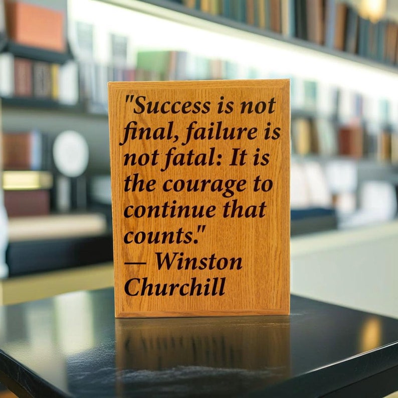 Motivational Quote Plaque, Bamboo Desk Sign, Fully Customizable Sign ...