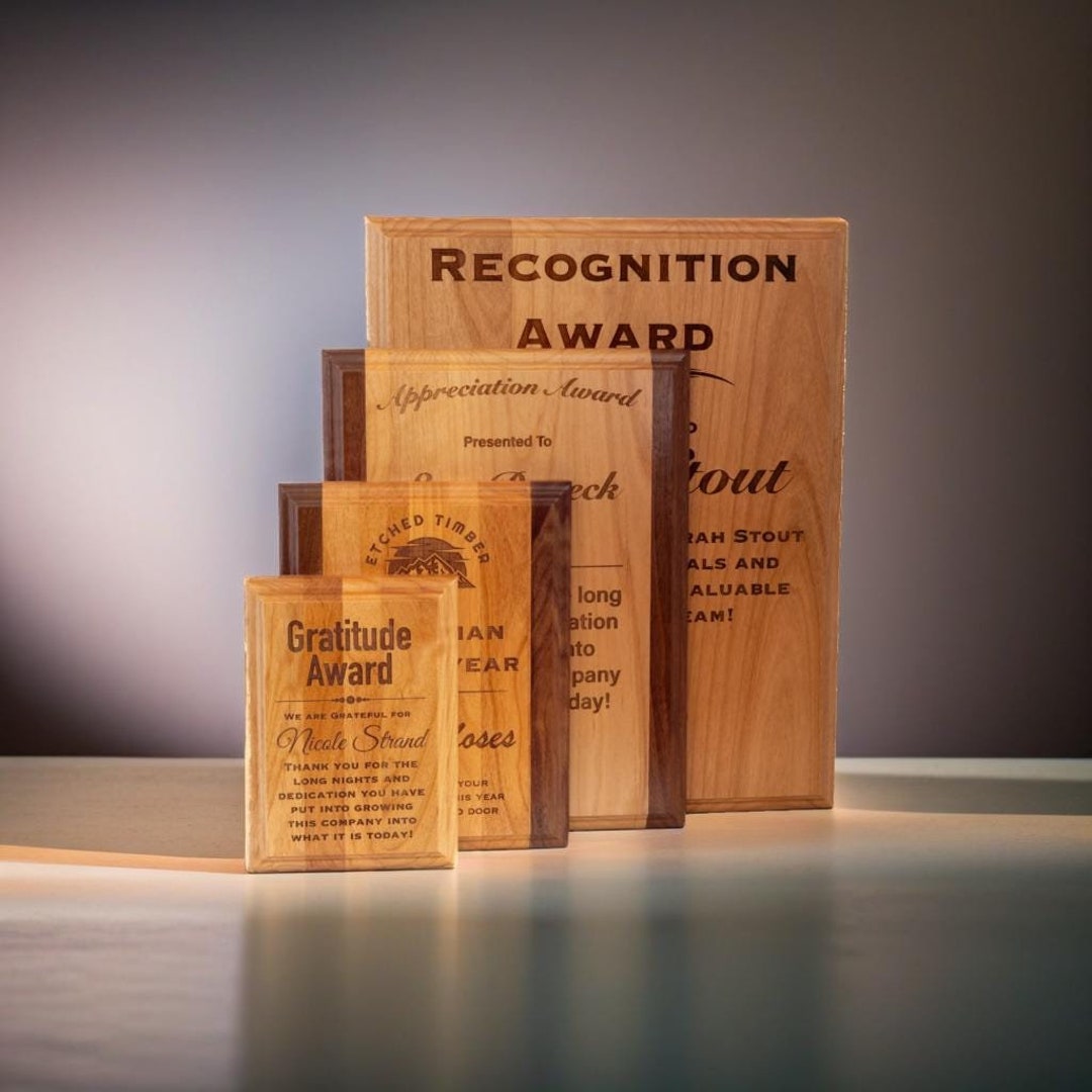 Alder Award Plaque, Fully Customizable Design, Multiple Sizes and ...