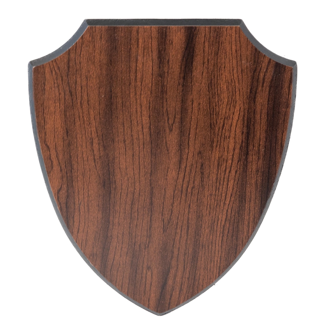 Shield Plaque Blank Cherry Finish Display Multiple Sizes for Engraving ...