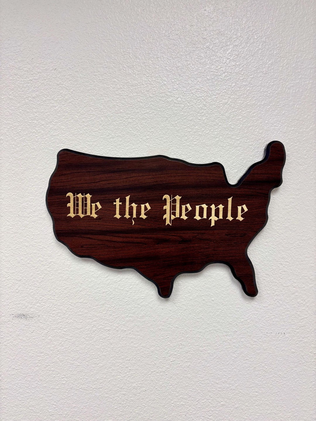 We the People Sign With USA Plaque, Custom Made 3/4 Inch Thick Wall Art ...