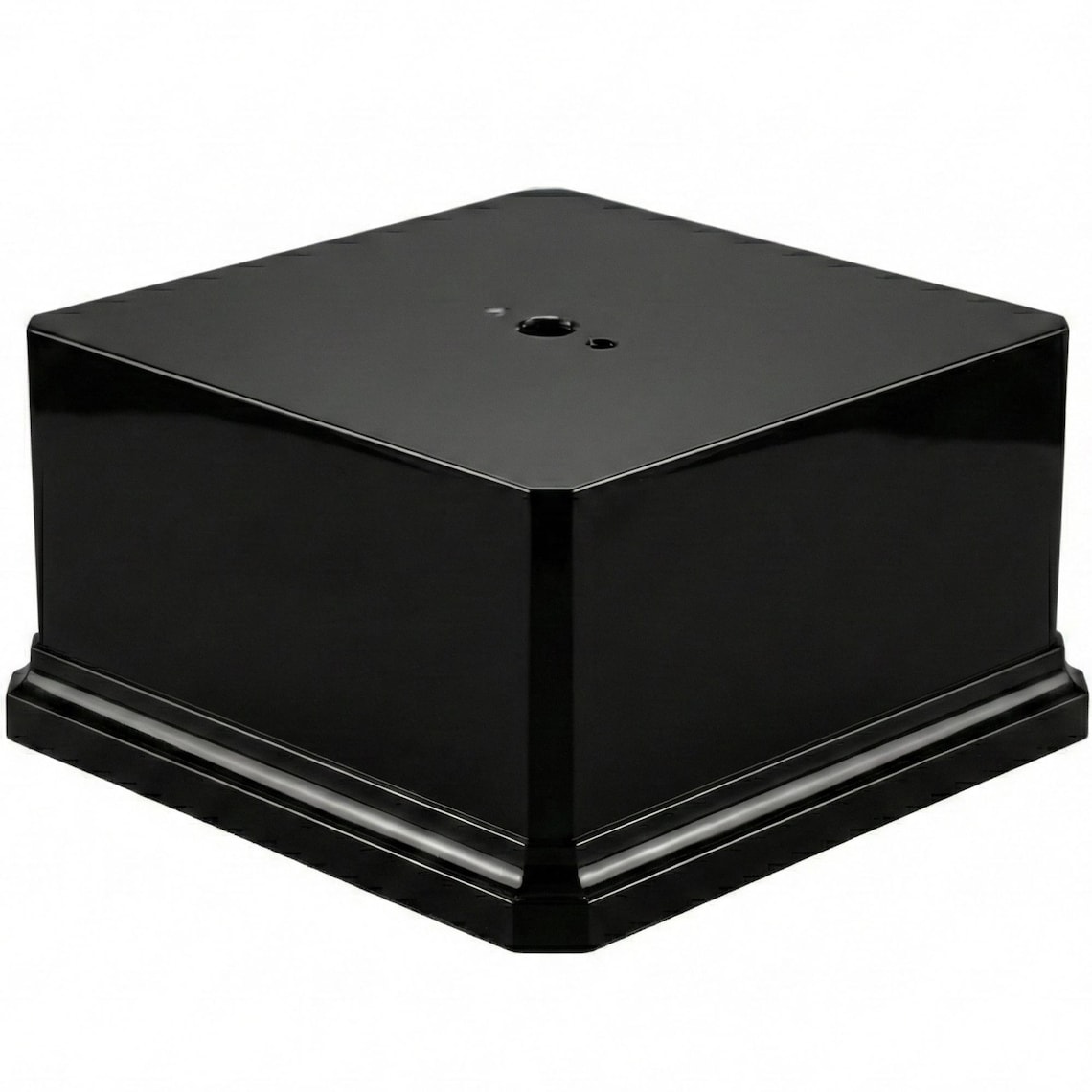 Premium Black Gloss Display Base – Weighted Square Pedestal for ...