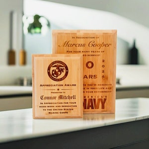 Cherry Military Award Plaque, Military Plaque, Custom Military Awards ...