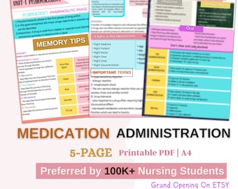 Nursing Medication Notes - Etsy