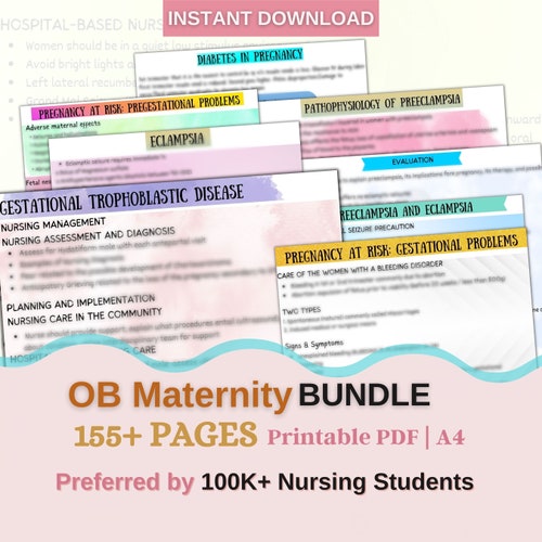 Ob/maternity Nursing Bundle Nursing Notes Digital Download - Etsy