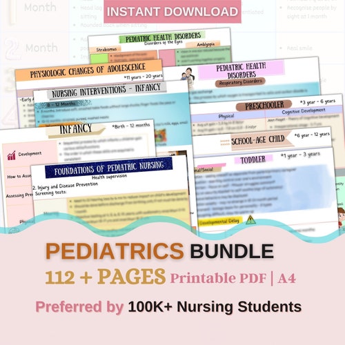 Pediatrics Study Guide Bundle 120 Pages Digital Download - Etsy