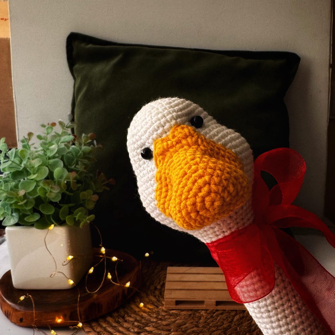 Baby Kids Crochet Stuffed Sensory Amigurumi Animal Funny Goose Toy Gift ...