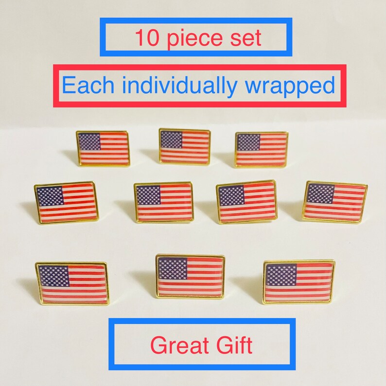 10 Piece American Flag Patriotic Pin for Pride Vote - Etsy
