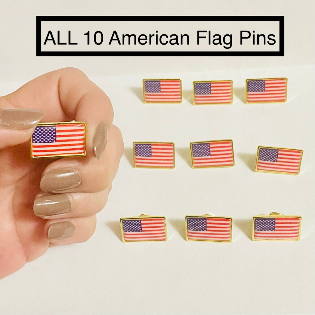 10 Piece American Flag Patriotic Pin for Pride Vote Independence ...
