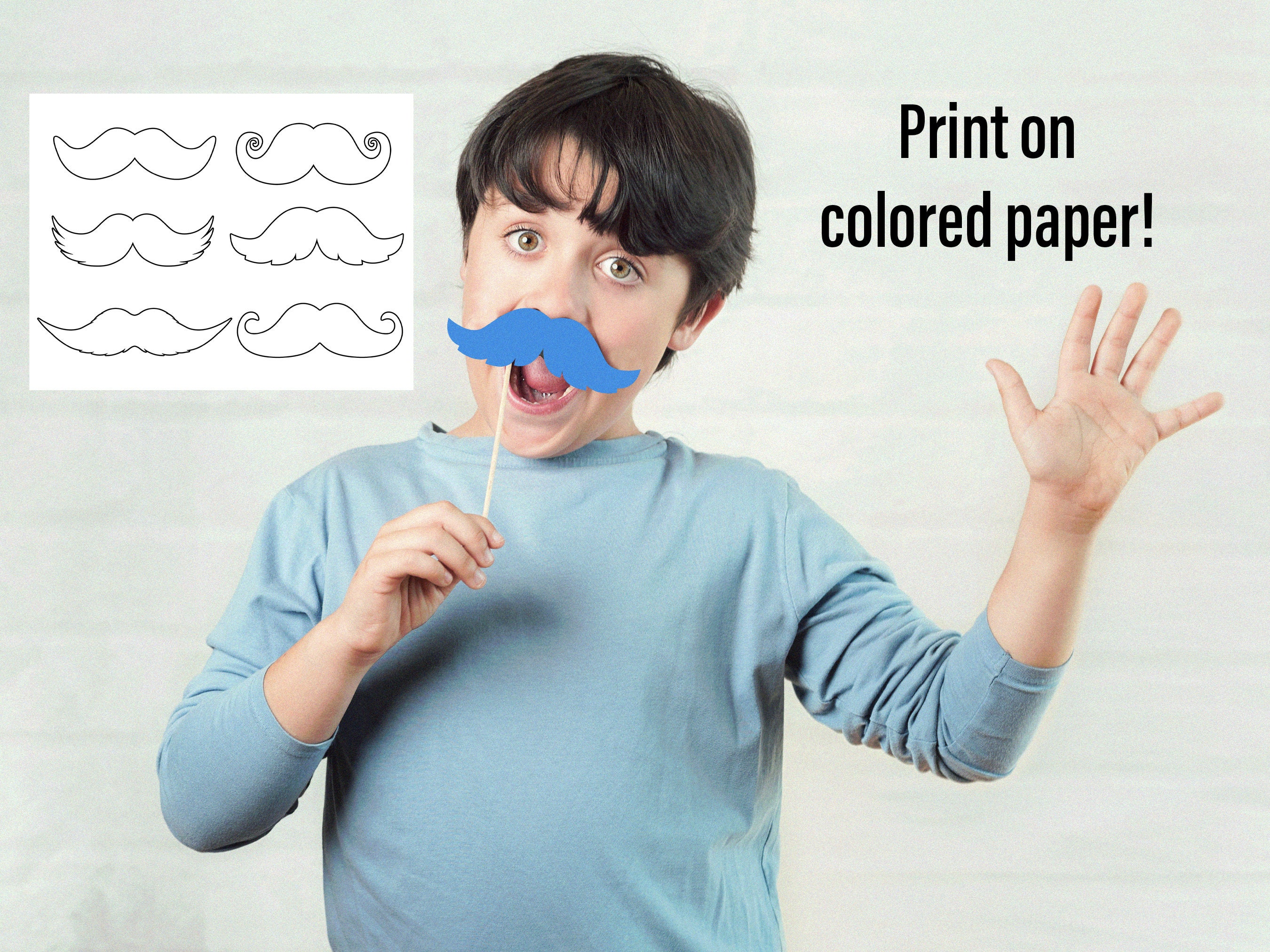 Printable Father's Day Costume Mustache Game - Etsy