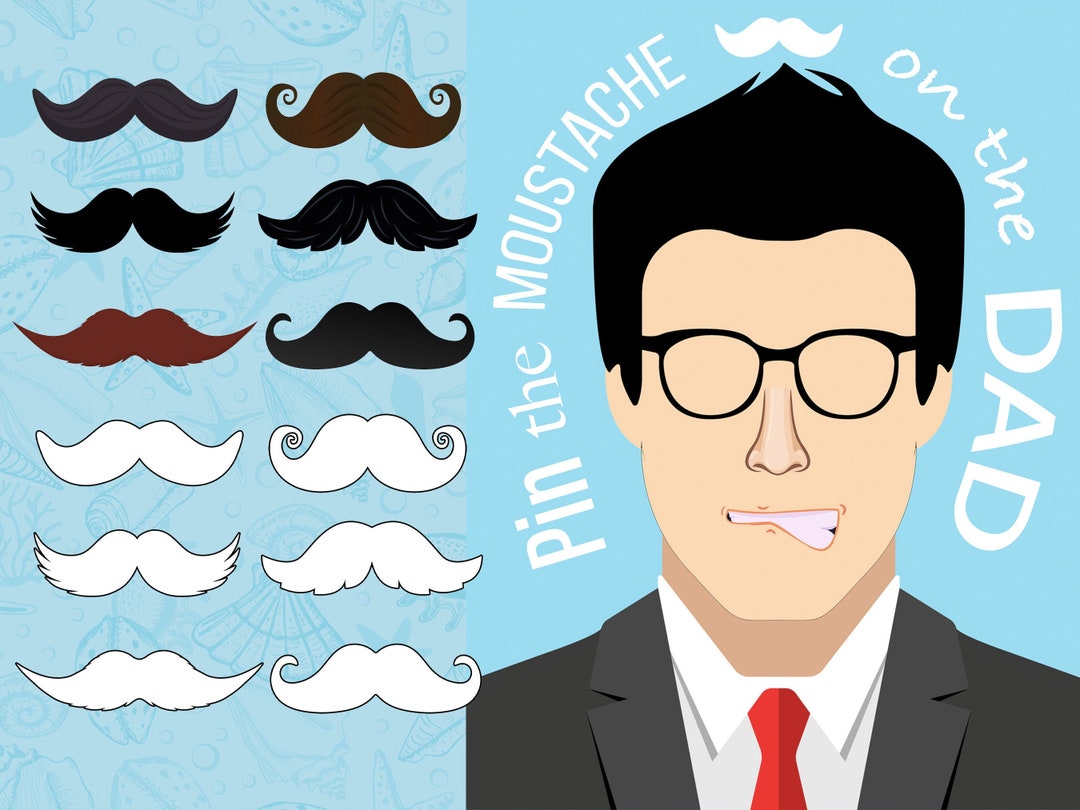 Printable Father's Day Costume Mustache Game - Etsy