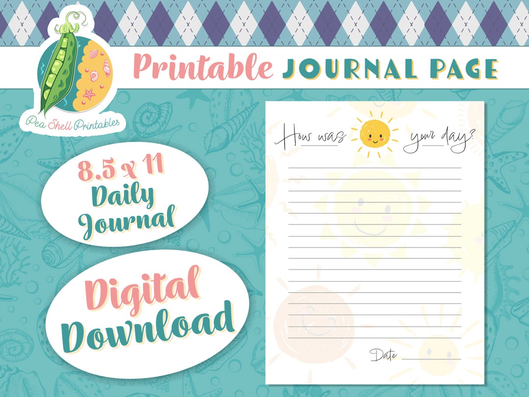 How Was Your Day? Printable Sunshine Journal Page Digital Download ...