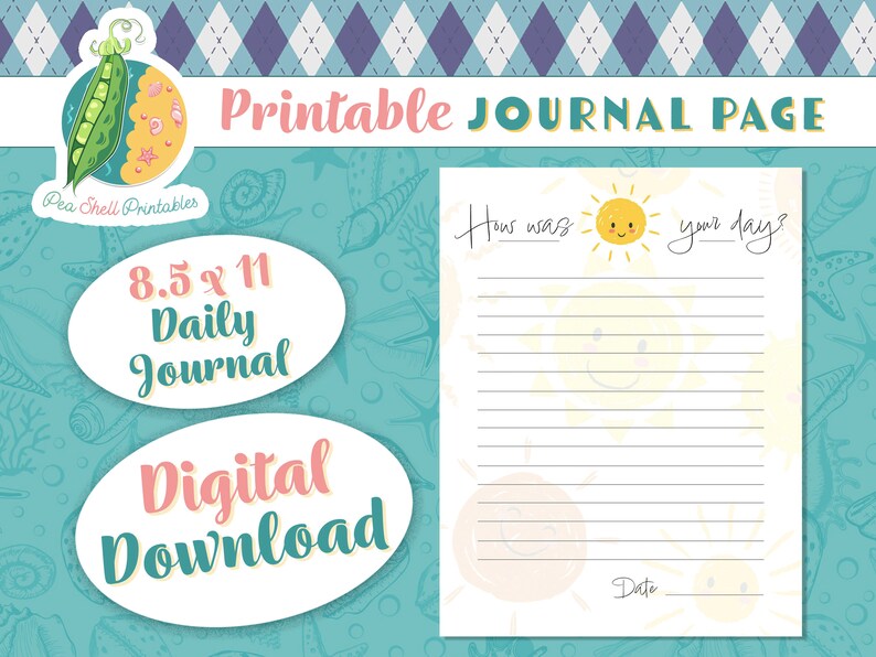 How Was Your Day? Printable Sunshine Journal Page Digital Download ...