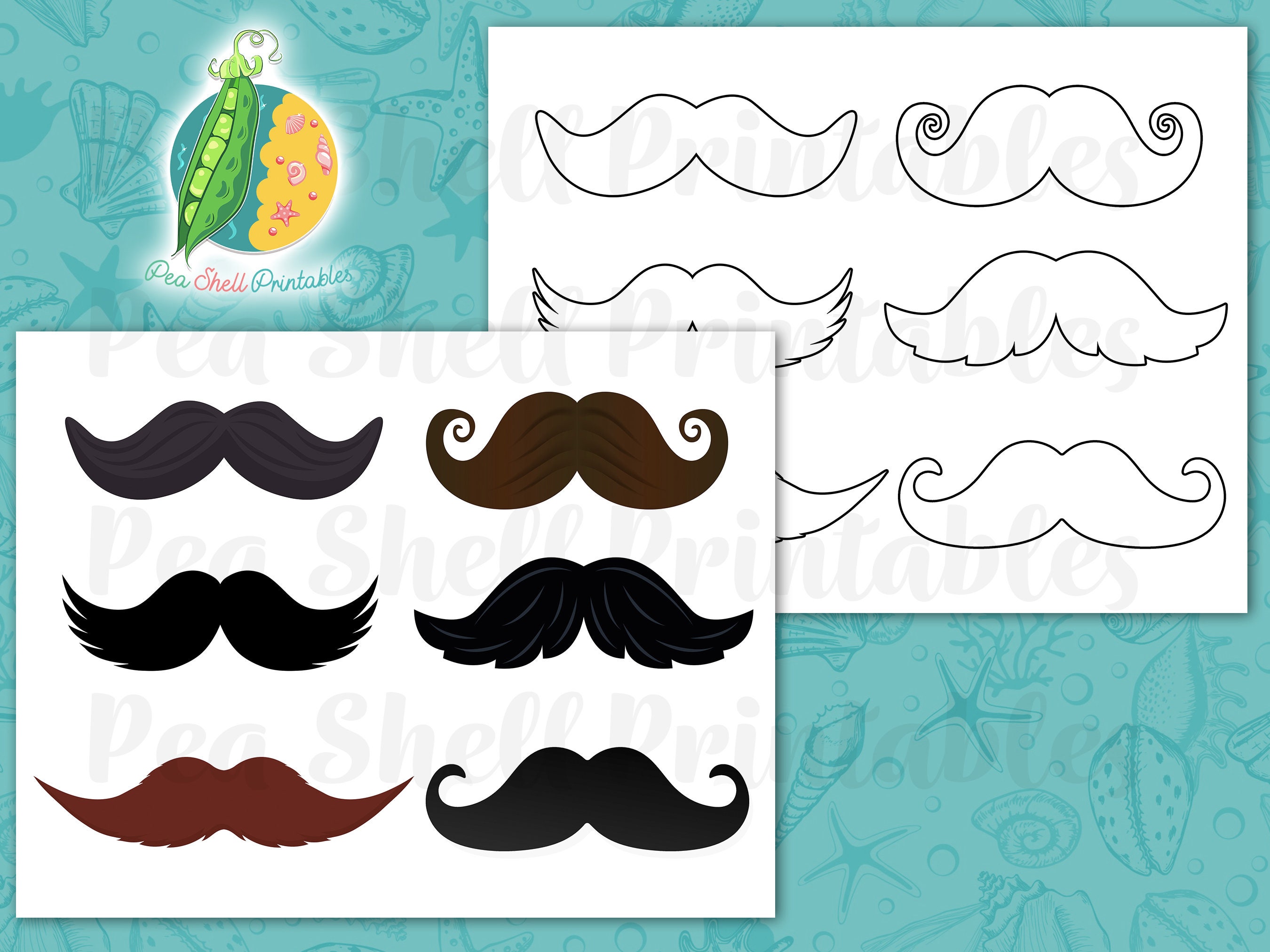 Printable Father's Day Costume Mustache Game - Etsy