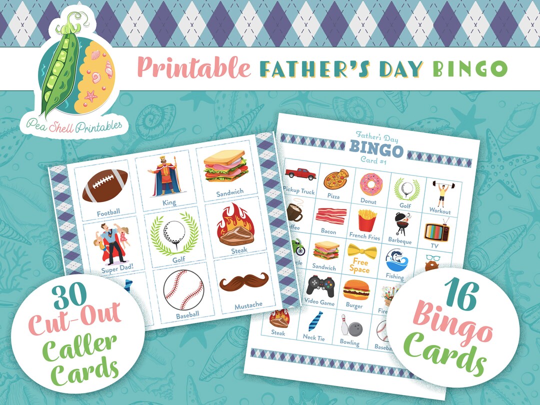 Father's Day Bingo Printable, 16 Cards, Instant Download - Etsy