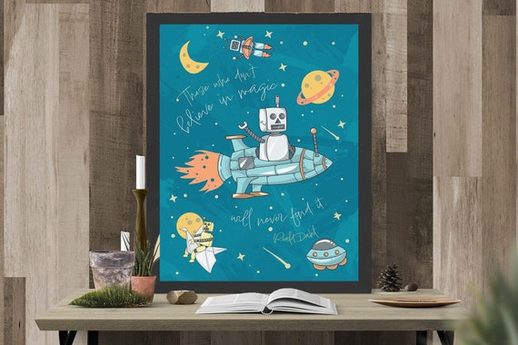Robots in Space Roald Dahl Quote Digital Download Printable | Etsy