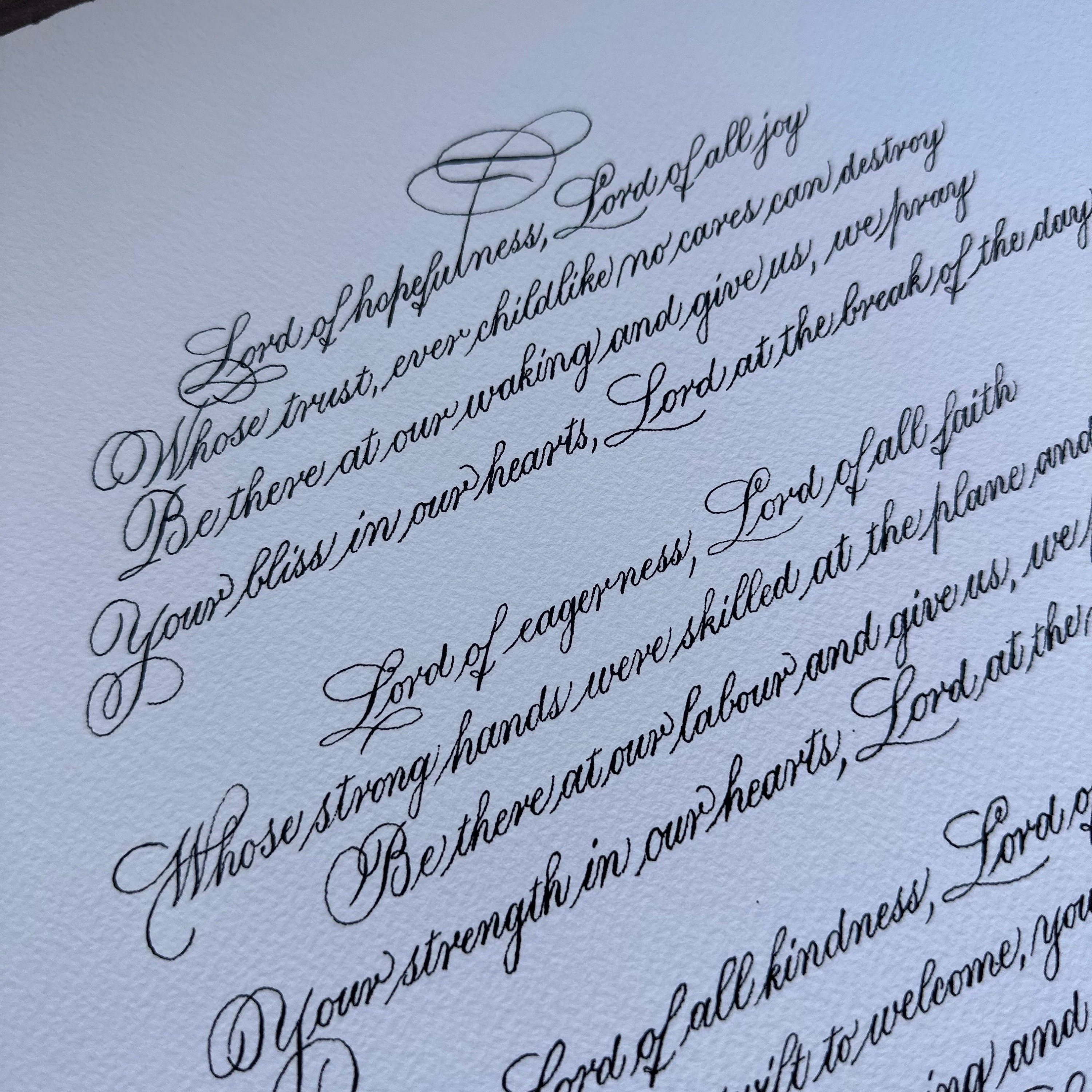 Custom Calligraphy/ Handwritten Poem, Lyrics, Verses, Letter ...