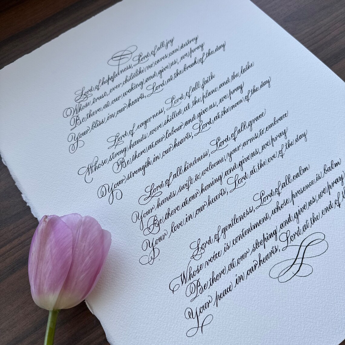 Custom Calligraphy/ Handwritten Poem, Lyrics, Verses, Letter ...