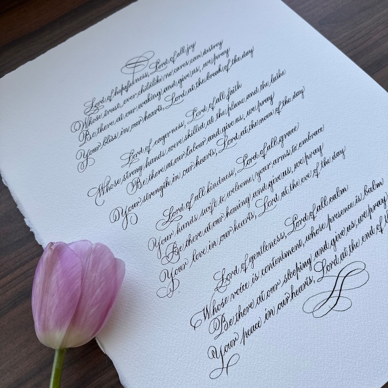 Custom Calligraphy/ Handwritten Poem, Lyrics, Verses, Letter ...