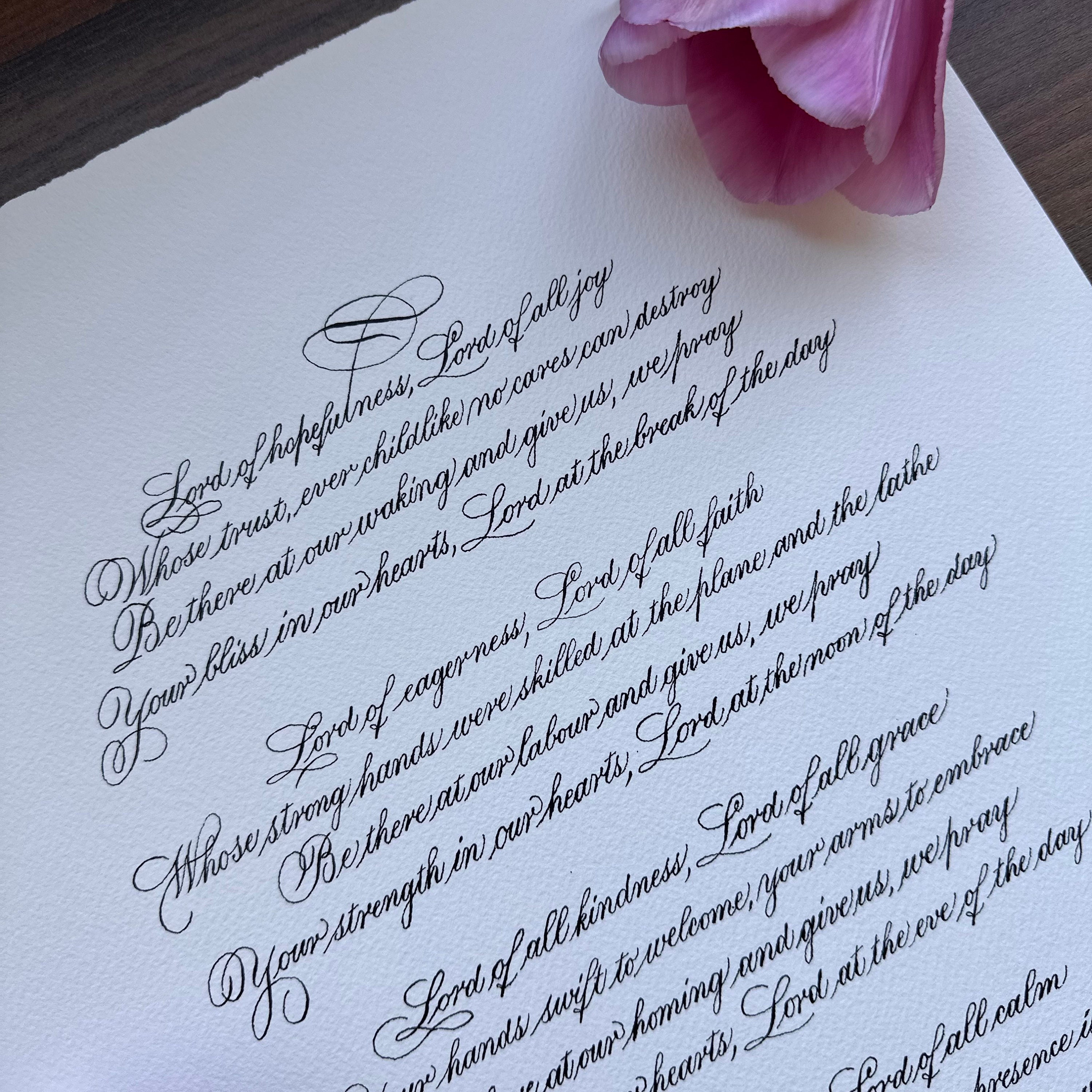 Custom Calligraphy/ Handwritten Poem, Lyrics, Verses, Letter ...