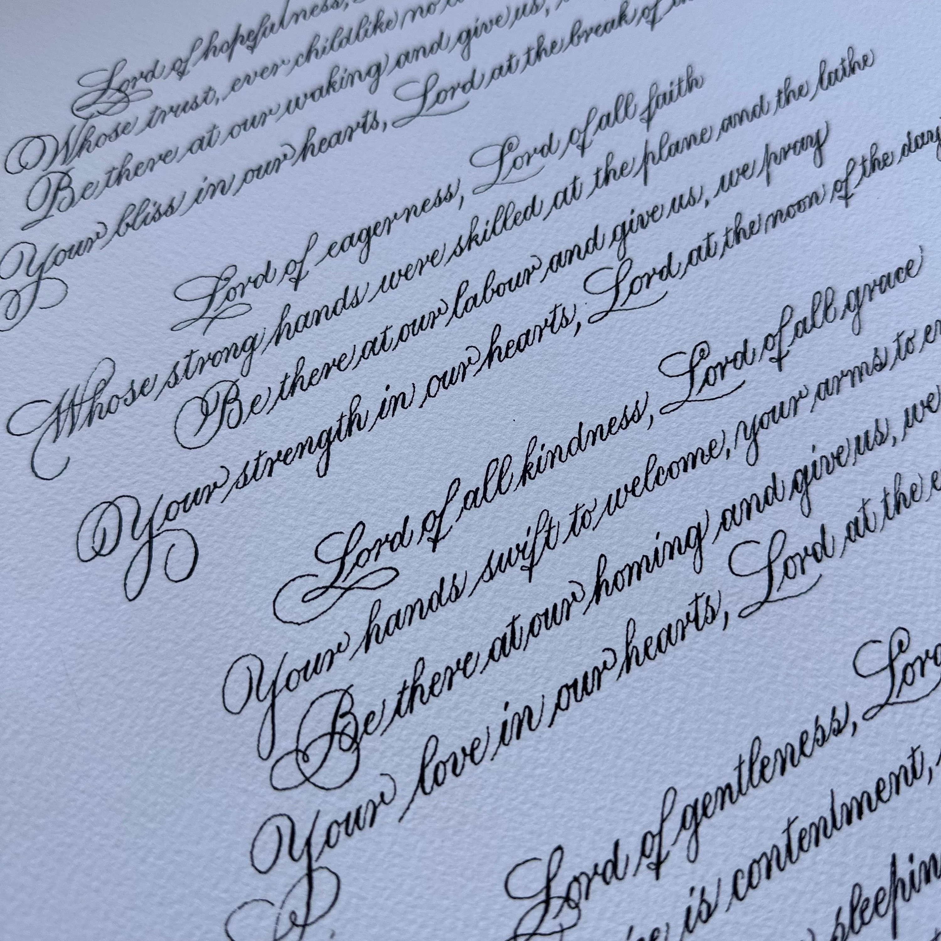 Custom Calligraphy/ Handwritten Poem, Lyrics, Verses, Letter ...