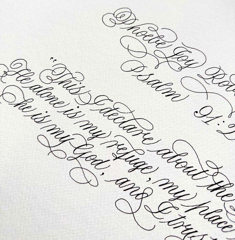 91:2 Bible Verse in Calligraphy | Custom Calligraphy/ Handwritten Poem ...