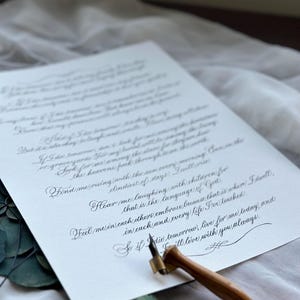 Custom Calligraphy/ Handwritten Poem, Lyrics, Verses, Letter ...