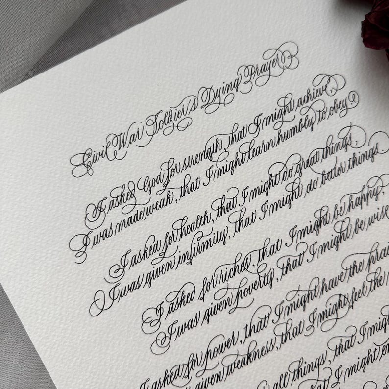 Civil War Soldier Poem | Custom Calligraphy/ Handwritten Poem, Lyrics ...