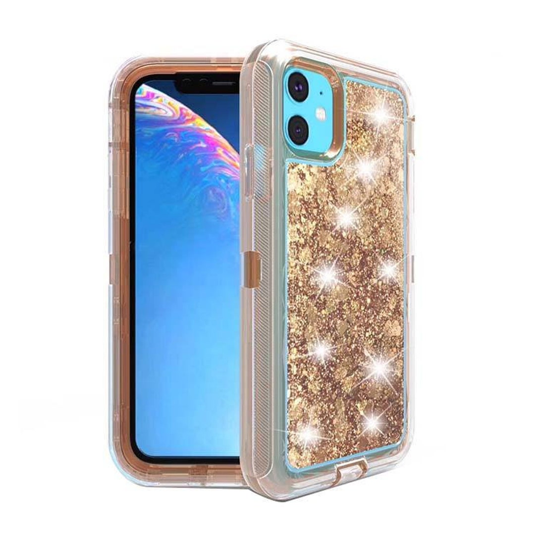 GOLD Glittery Waterfall Liquid iPhone 14 Case iPhone 14 Pro Max iPhone ...