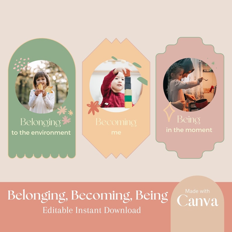 Belonging Being Becoming Fun Display Childcare EYLF Classroom - Etsy ...