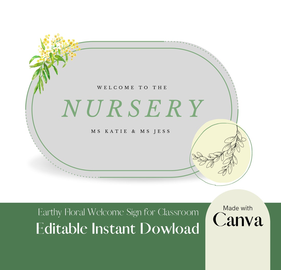 Kindy Welcome Sign Childcare Welcome Sign Classroom Welcome Sign Earthy ...