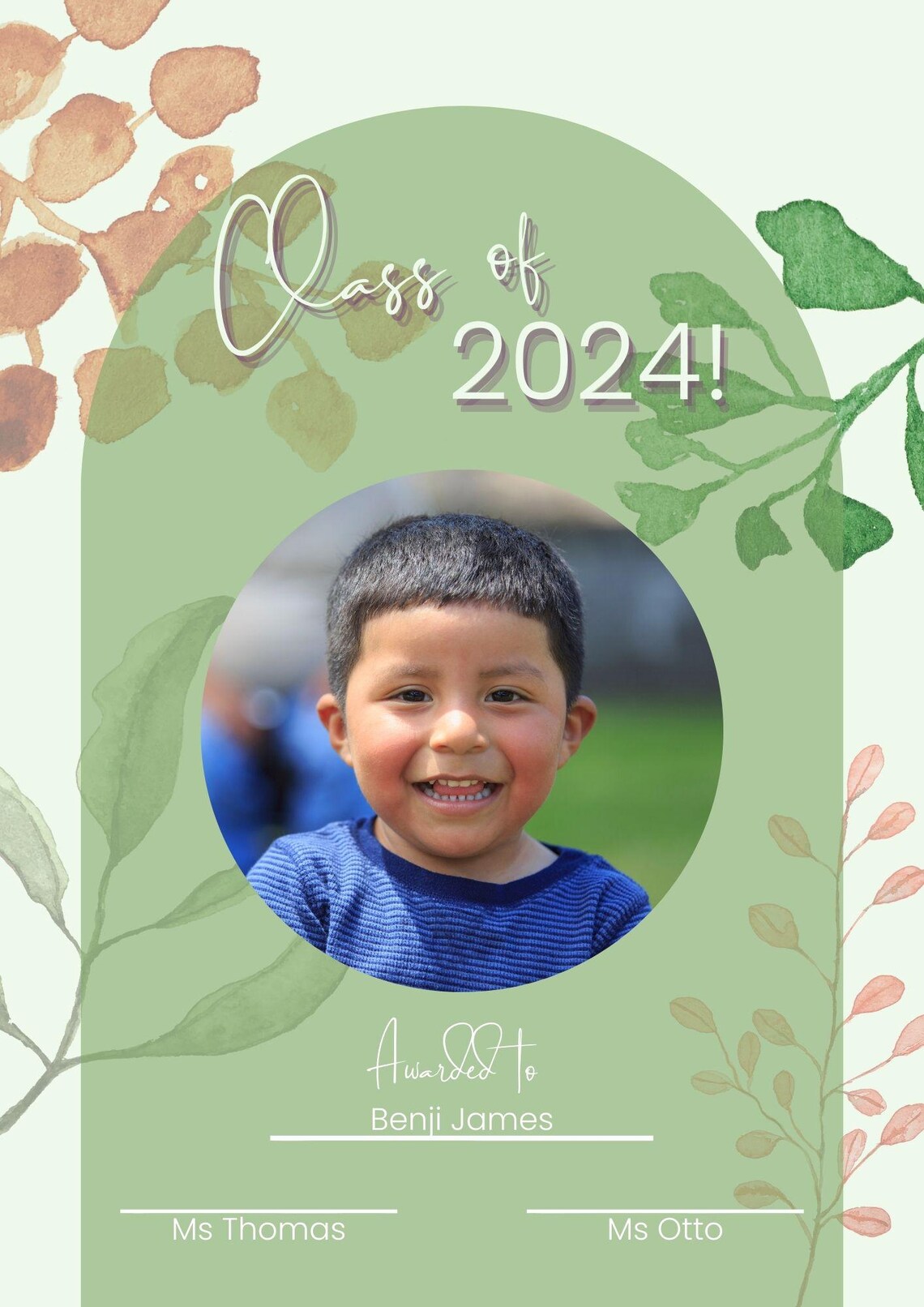 Editable Preschool Graduation Poster – Class of 2024 | Digital Download ...