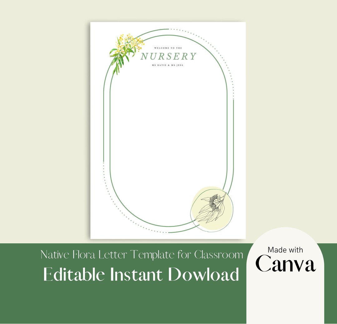 Earthy Floral Kindy Letter Template Childcare Letter Template Classroom ...