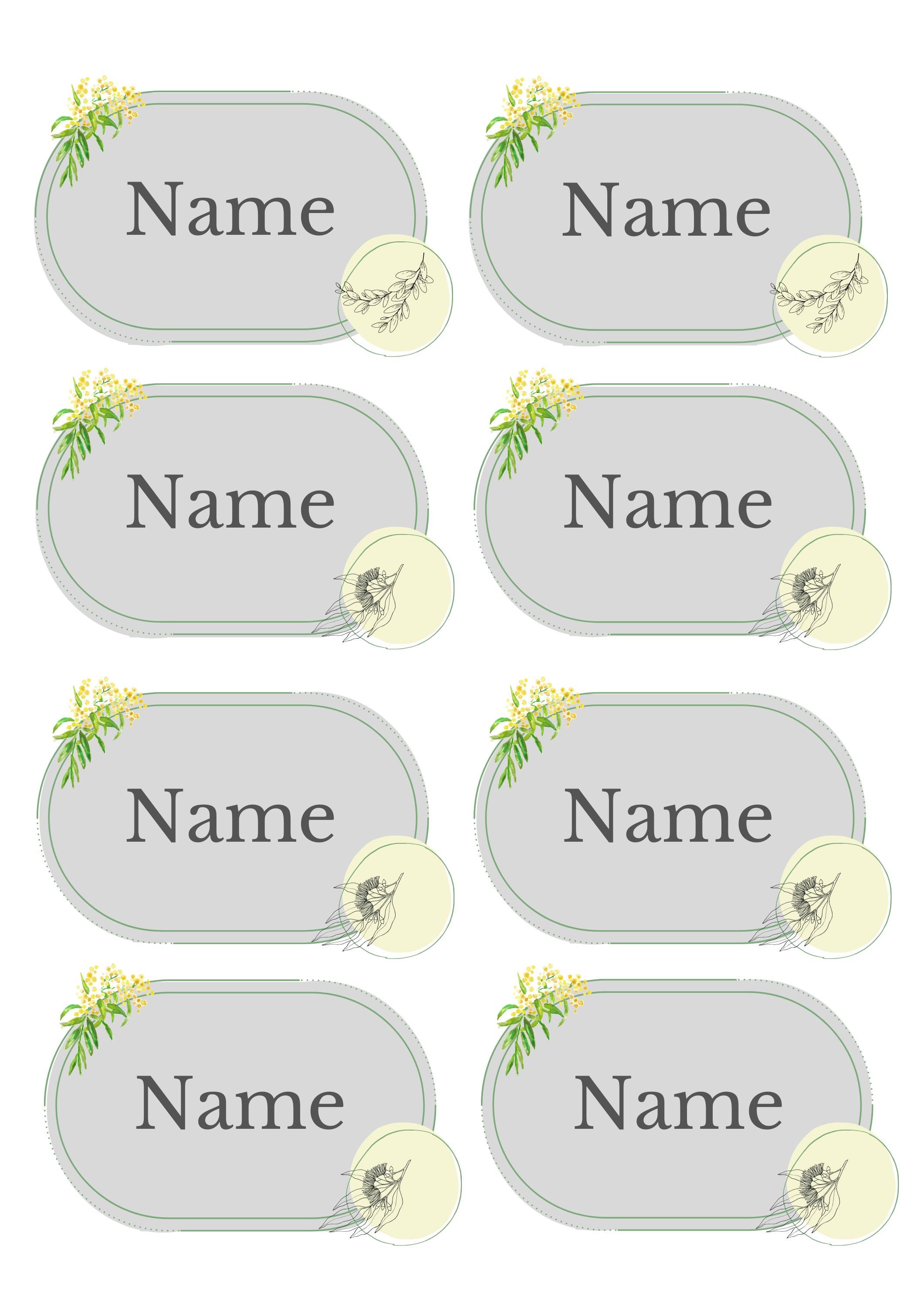 Kindy Name Tags Childcare Name Tags Classroom Name Tags Earthy Floral ...