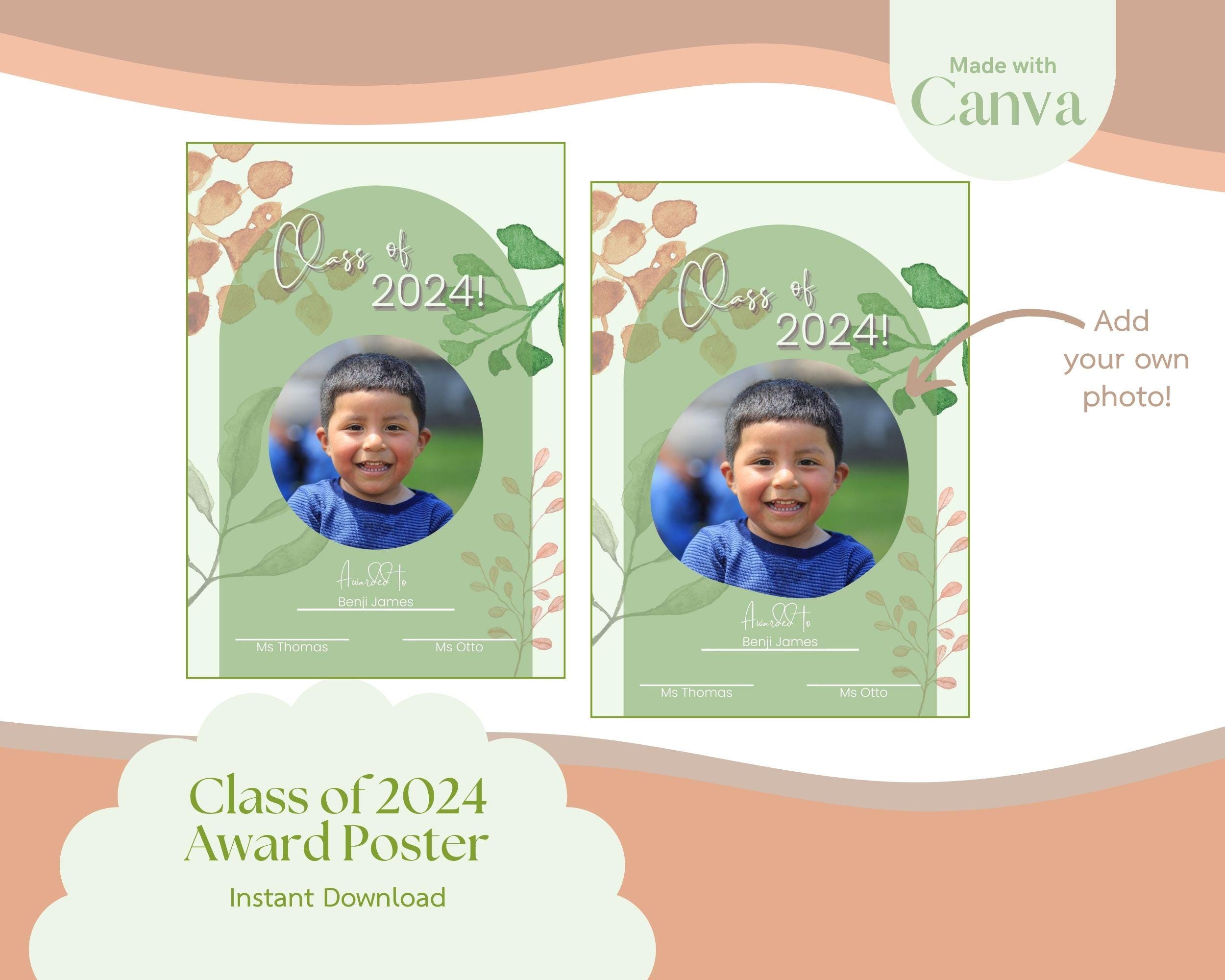 Editable Preschool Graduation Poster – Class of 2024 | Digital Download ...