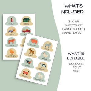 Farm Animal Classroom Name Tags Childcare Name Tags Classroom Labels ...