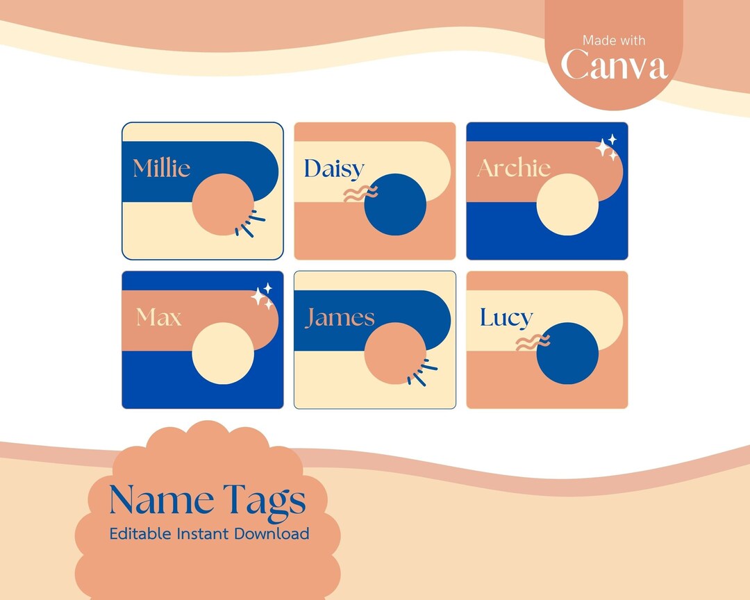 Cute Modern Classroom Name Tags Childcare Name Tags Classroom Labels ...