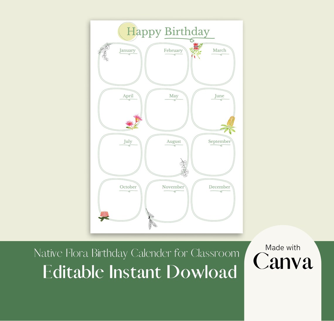 Classroom Birthday Chart Childcare Birthday Chart Classroom Decor ...