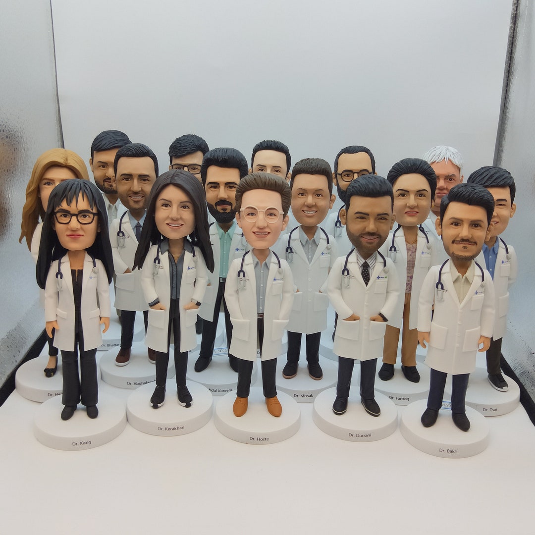 Custom Doctor Group Bobbleheads, Personalized Doctor Bobbleheads, Custom Group Doctors, Custom ...