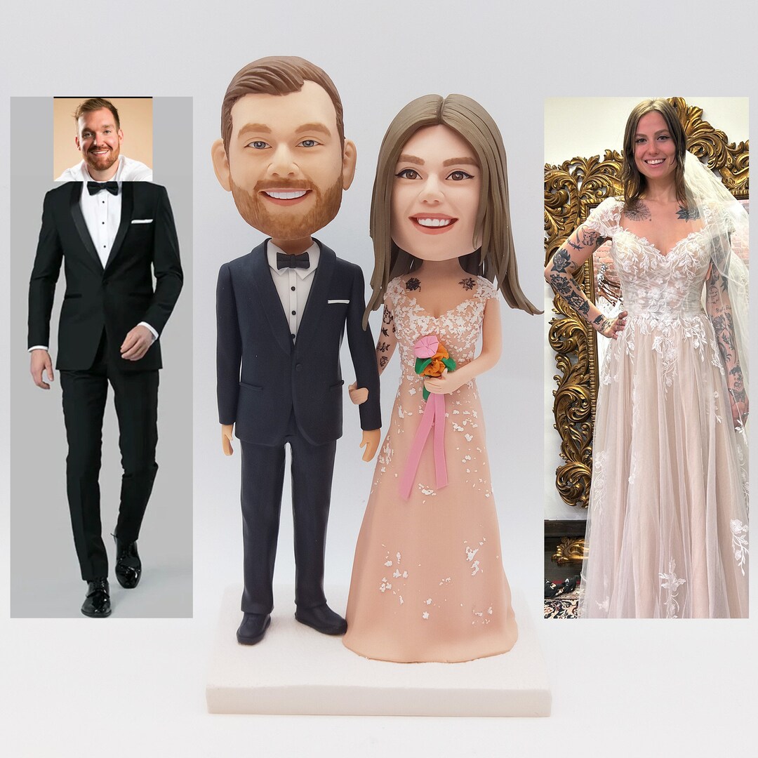 Custom Bobblehead Wedding Cake Topper, Personalized Wedding Cake ...