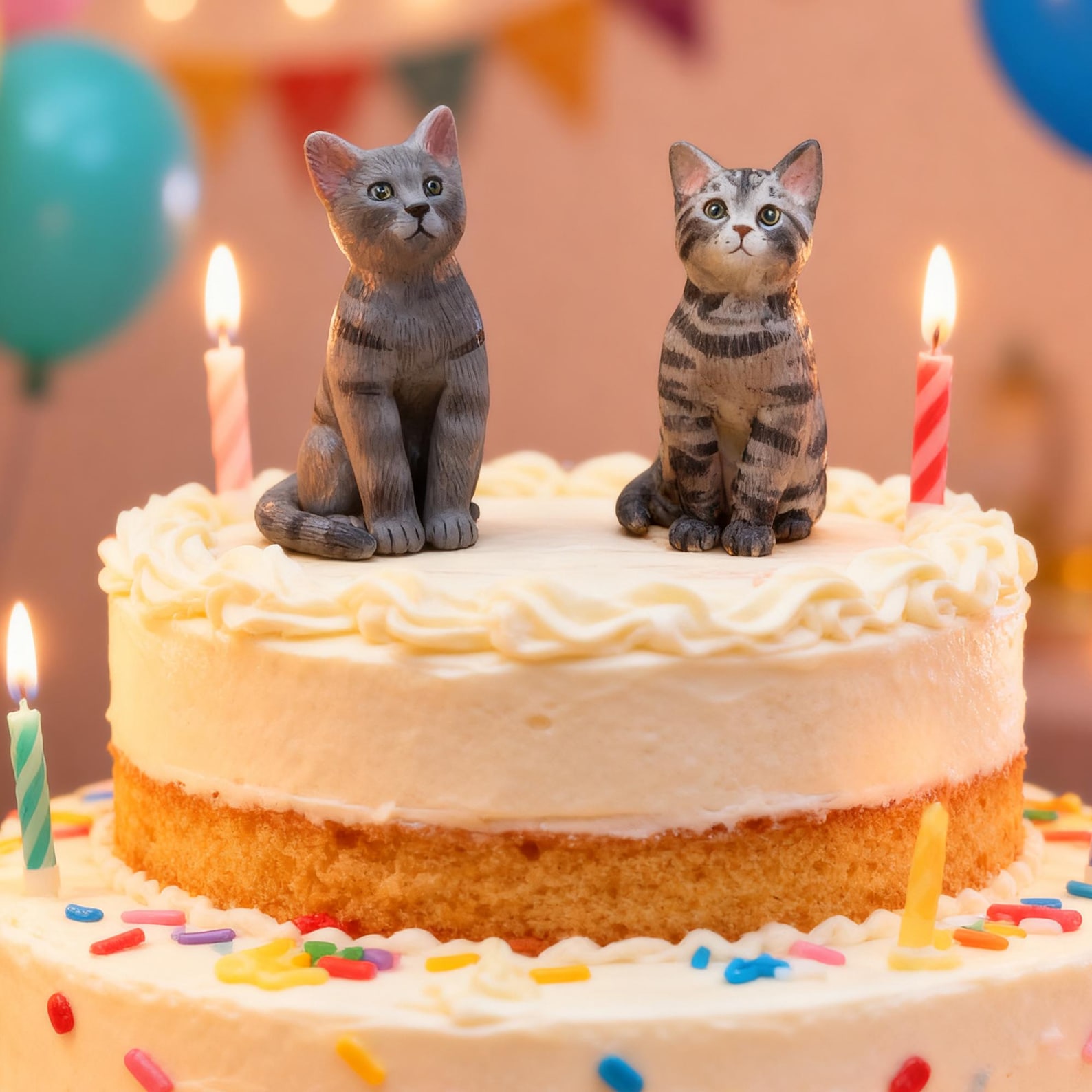 Custom Cat Wedding Cake Topper, Personalized Pet Polymer Clay Figurine ...