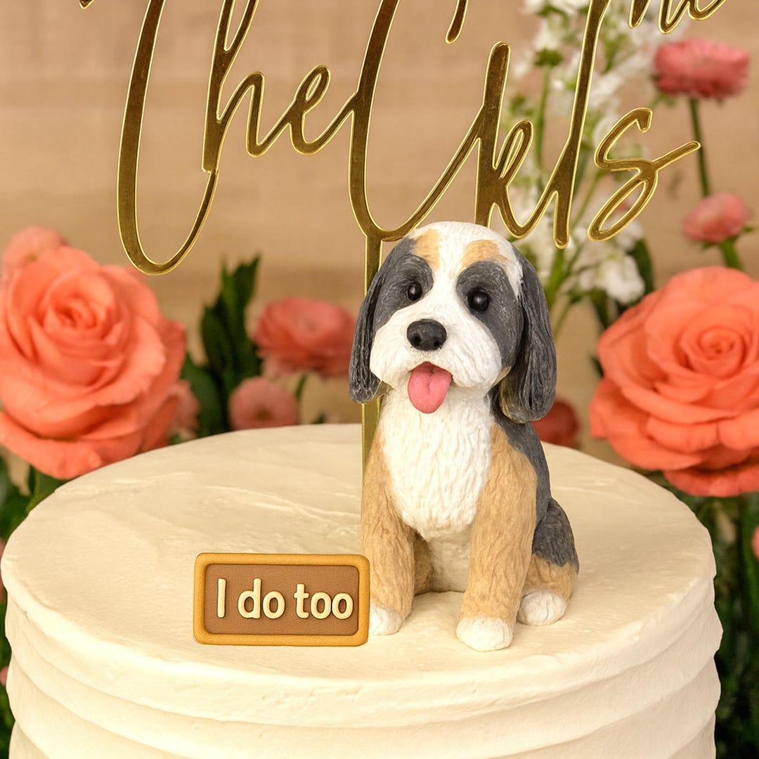 Custom Dog Wedding Cake Toppers,personalized Pet Cake Toppers,dog ...