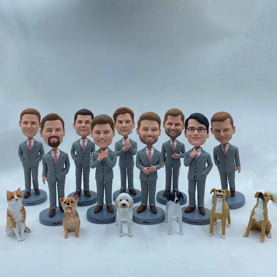Personalized Bobbleheads, Custom Wedding Best Man Group Bobbleheads ...