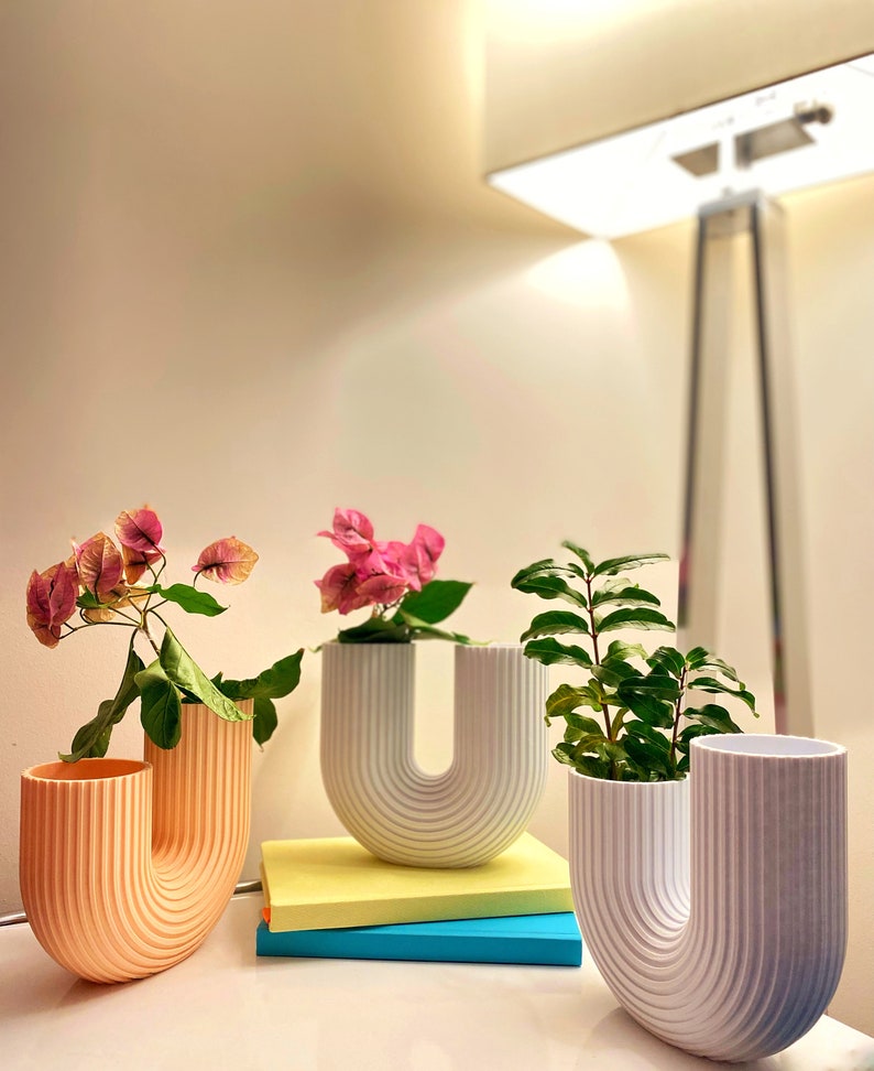 3D STL File, U VASE Unique Design Objects Nordic Vase U Shaped Vase 3d ...