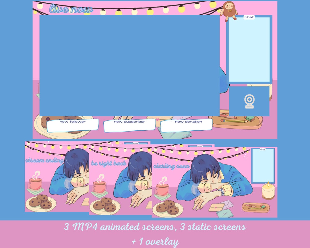 Sleeping Girl City Pop Vibe Twitch Overlay - Etsy