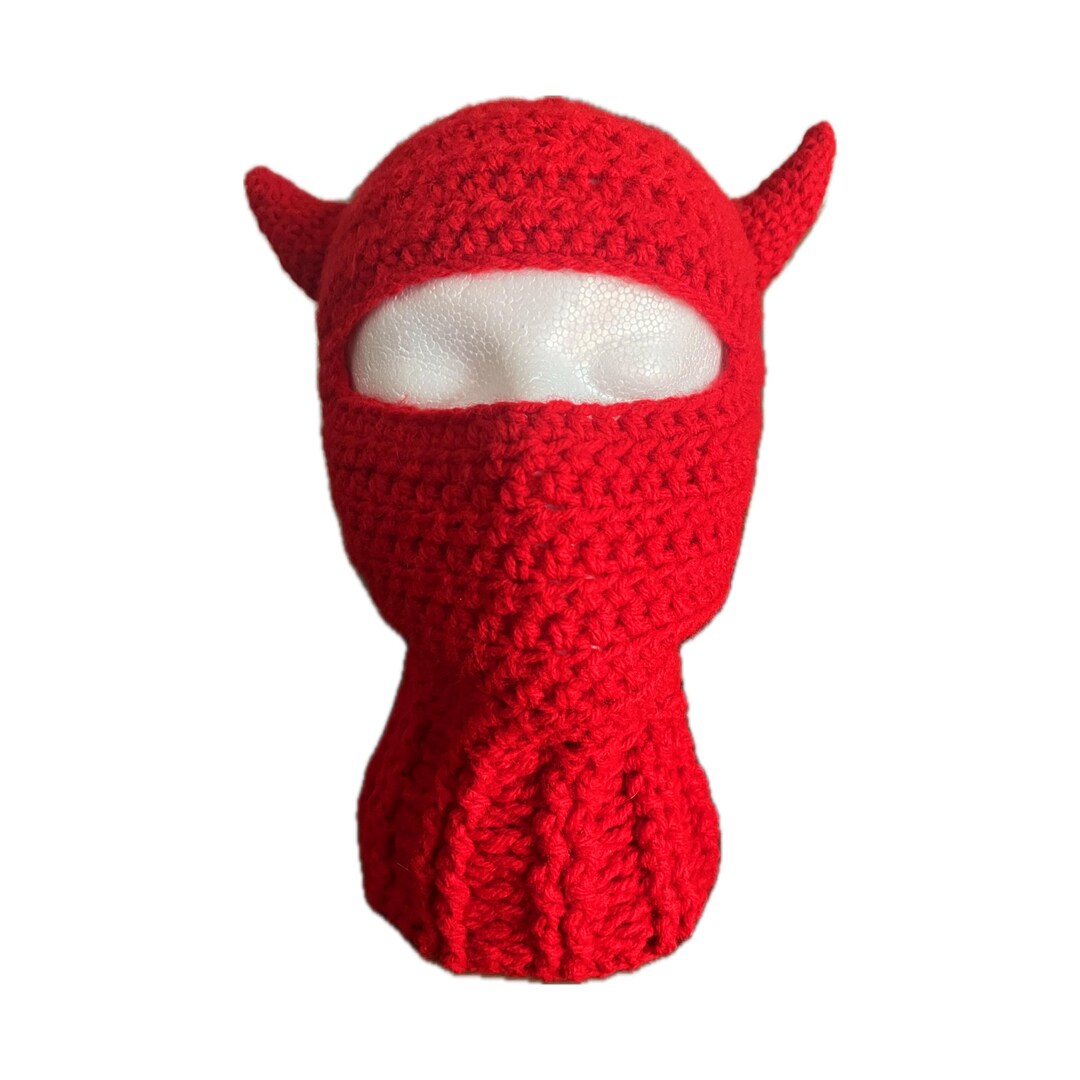 Crocheted Devil Balaclava - Etsy